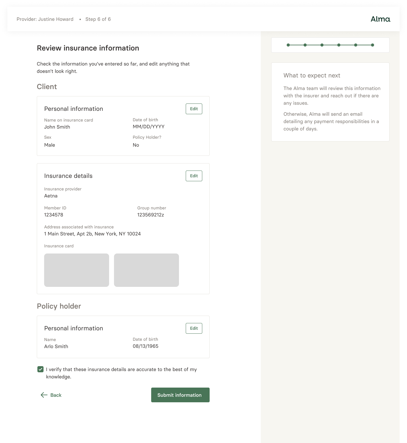 Adding Your Insurance Details to the Alma Portal – Alma