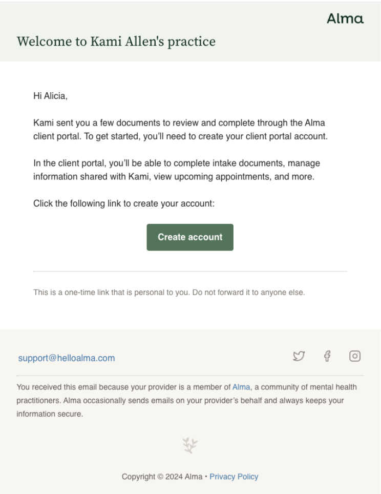The Client Portal – Alma