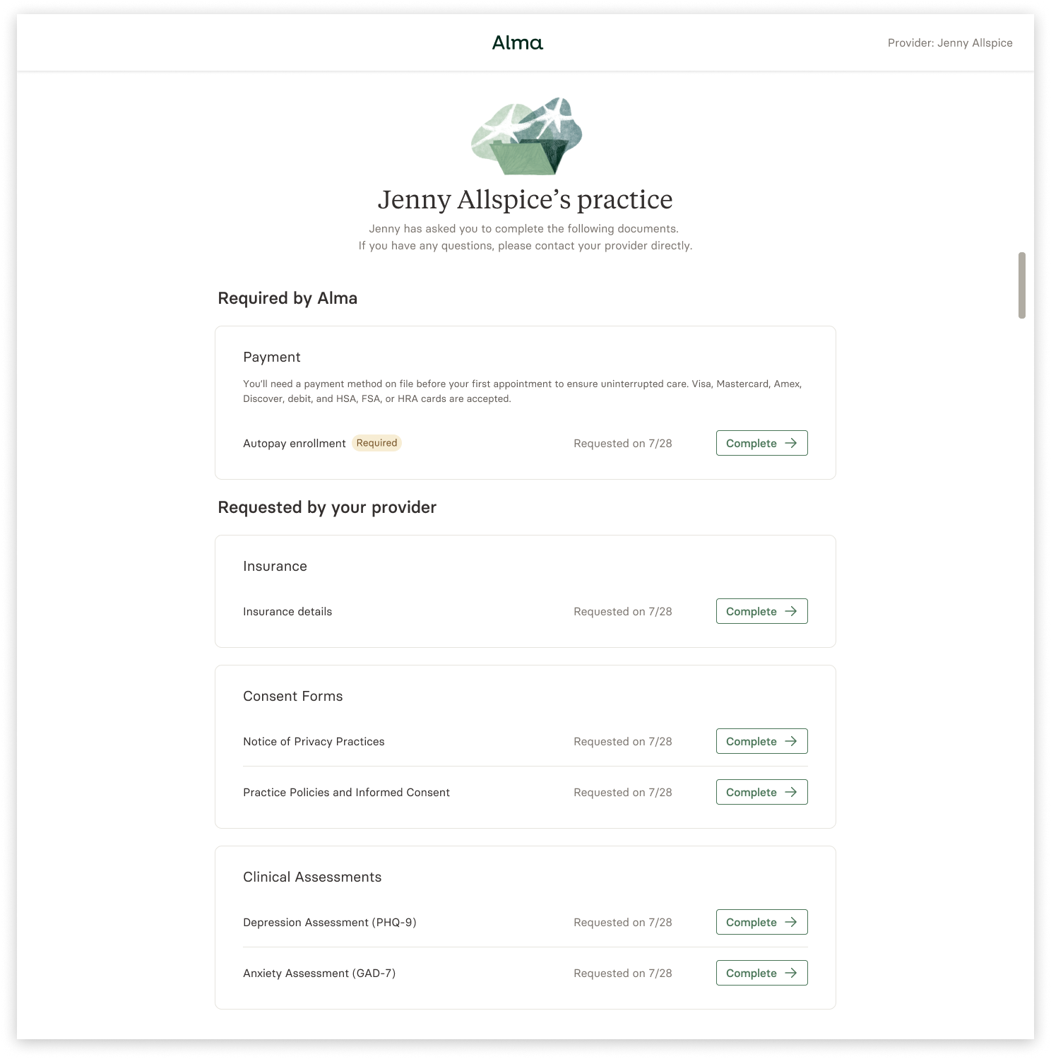 What to Expect from Your Intake Paperwork – Alma